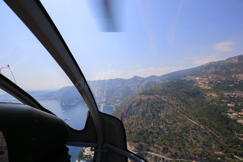 Helicopter Cabin Inside View Stock Image - Image of aerial, piloting ...