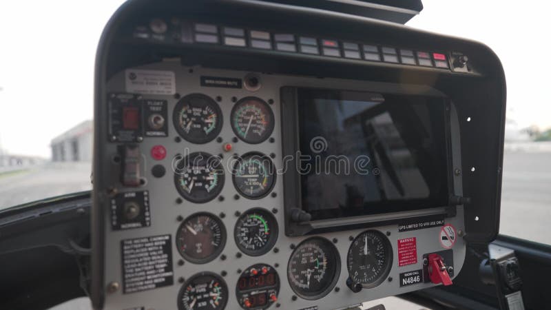 Helicopter Instrument Panel: Precision Gauges and Flight Data Display ...