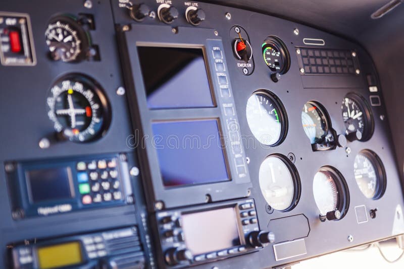 Helicopter Instruments Detail Stock Image - Image of flying, industry ...