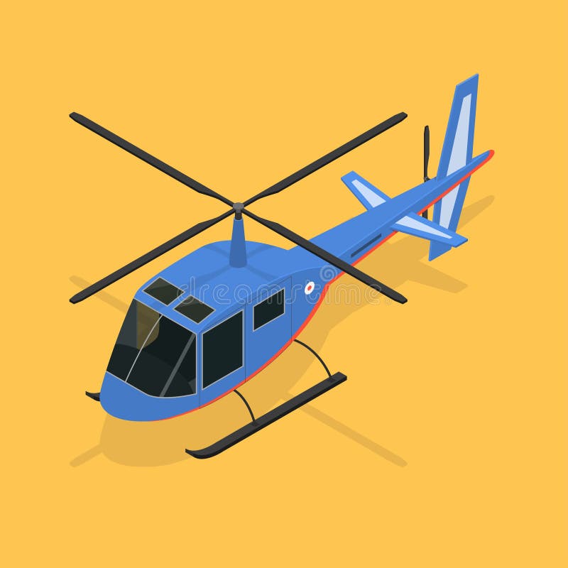 Helicopter Isometric View. Vector Stock Vector - Illustration of ...