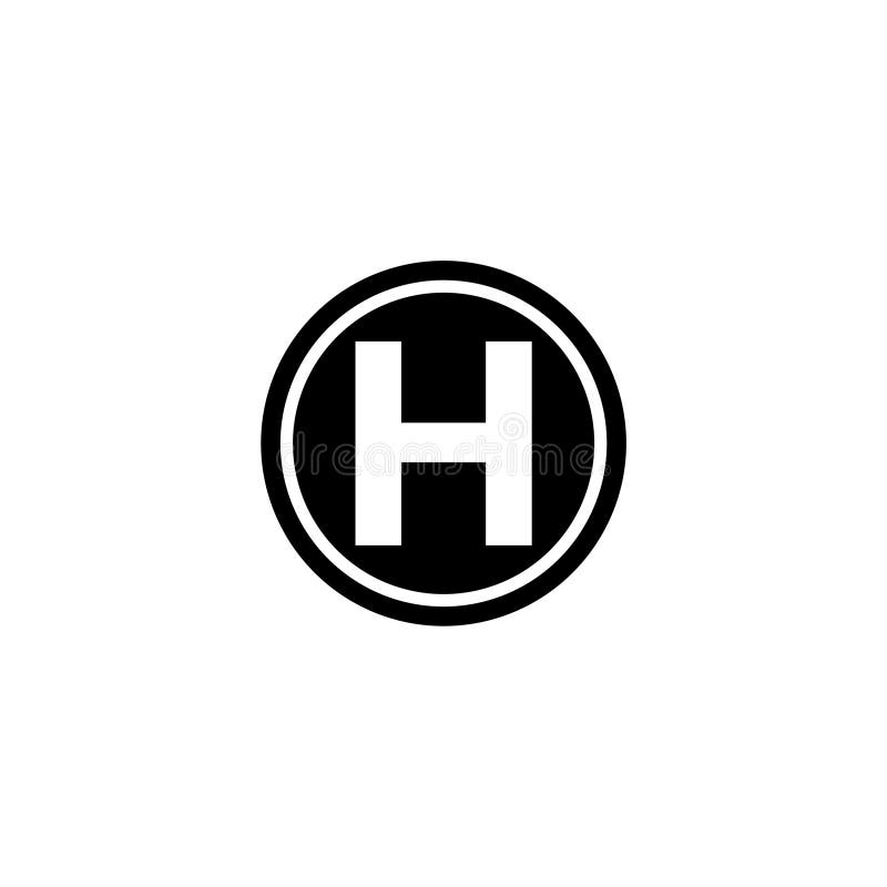 Helicopter Landing Pad Icon. Helicopter Place Icon Isolated on White ...