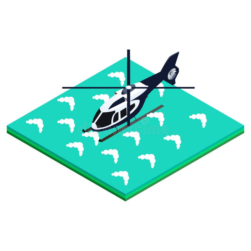 Helicopter Landing on Water Stock Vector - Illustration of splashdown ...