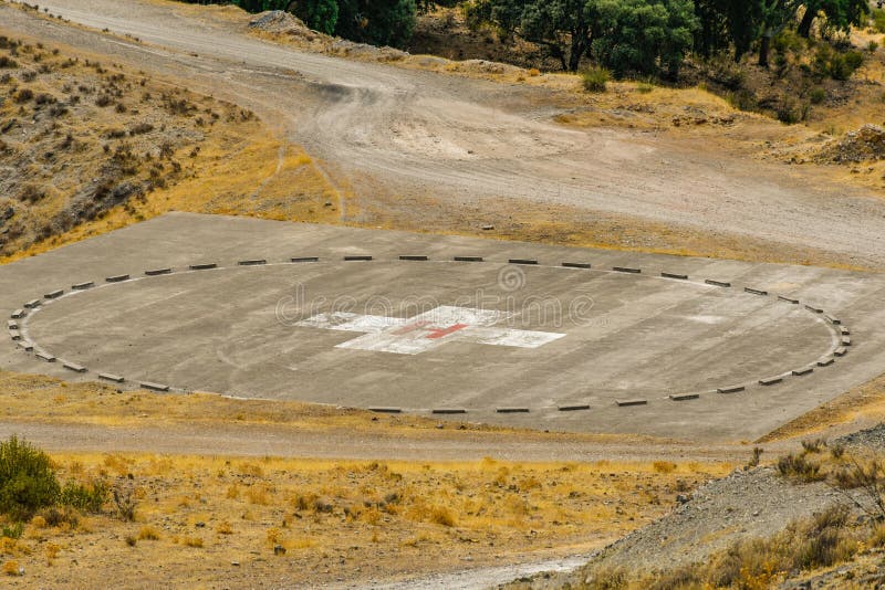 Helicopter Landing Zone in Alcudia Valley Stock Photo - Image of ...