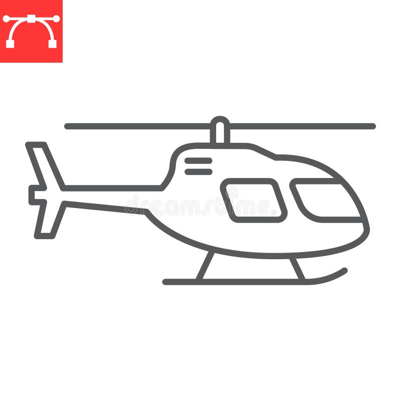 Helicopter Line and Glyph Icon, Transportation and Chopper, Aircraft ...