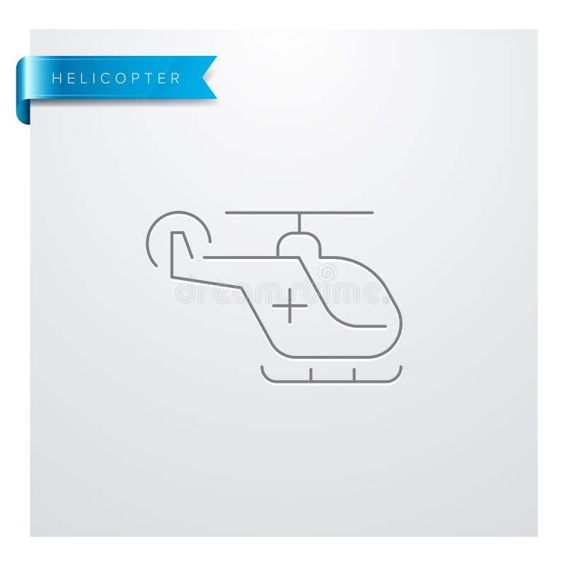 Helicopter Line Icon stock illustration. Illustration of helicopter ...