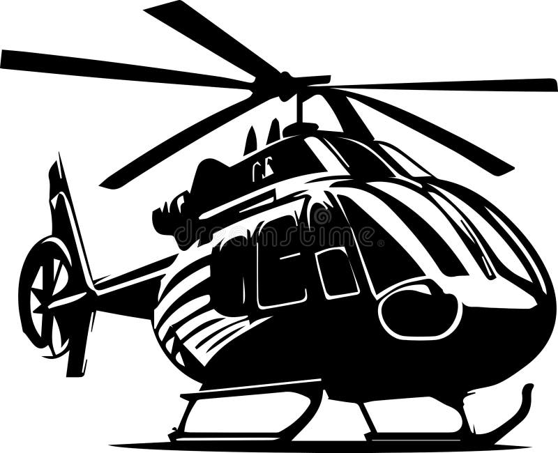 Helicopter Logo Monochrome Design Style Stock Vector - Illustration of ...