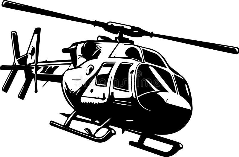Helicopter Logo Monochrome Design Style Stock Vector - Illustration of ...