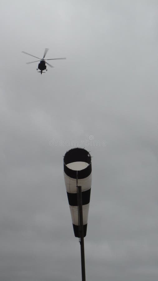 Windsock at Helicopter Landing Stock Photo - Image of flying, altitude ...