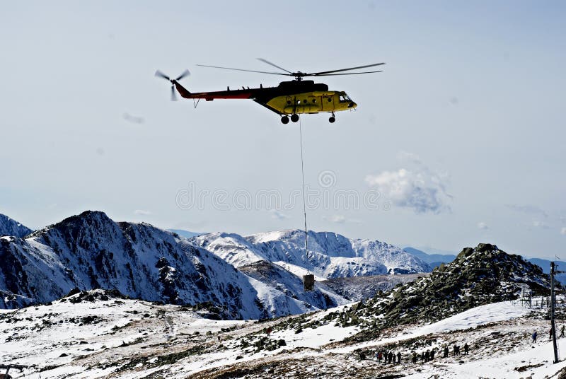 Helicopter stock photo. Image of mountains, flight, terrain - 46183148