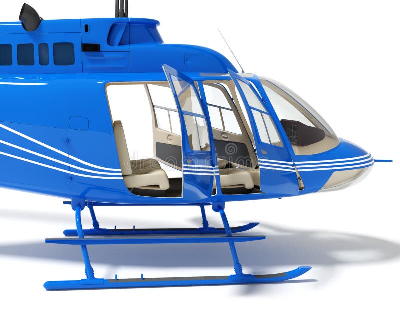 Helicopter with open doors stock illustration. Illustration of white ...