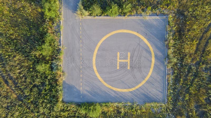 Helicopter Pad in the Field Stock Photo - Image of platform, aerial ...