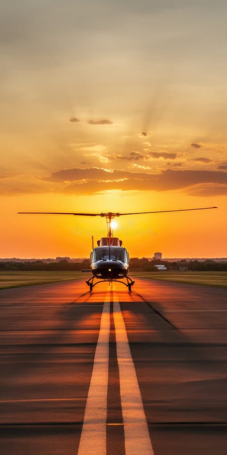 Helicopter Parked at the Helipad, AI Generated Stock Illustration ...