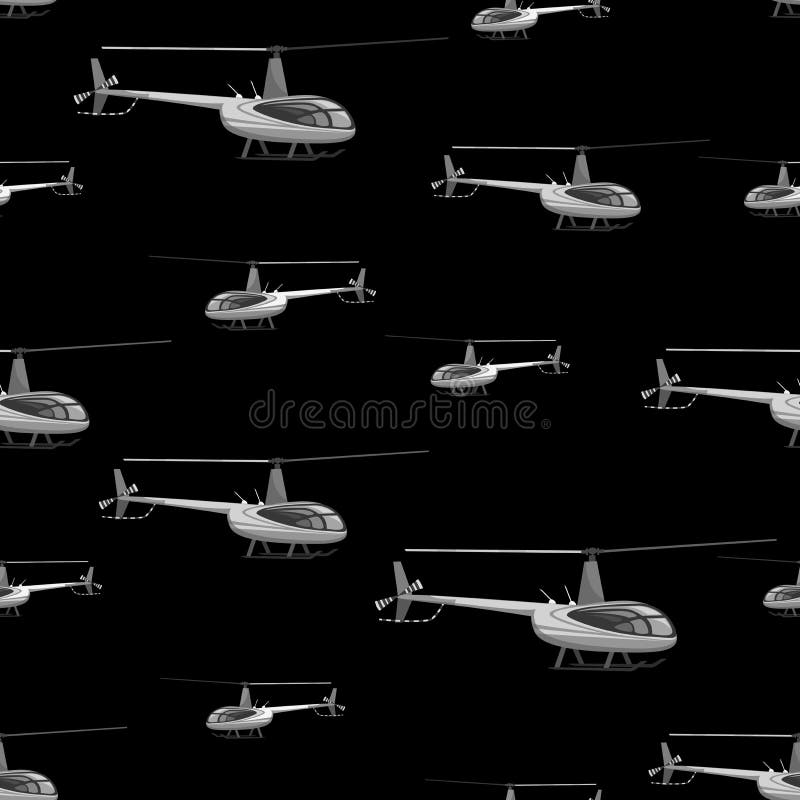 Helicopter Pattern. Helicopter Aircraft. Vector Themed Background. Flat ...