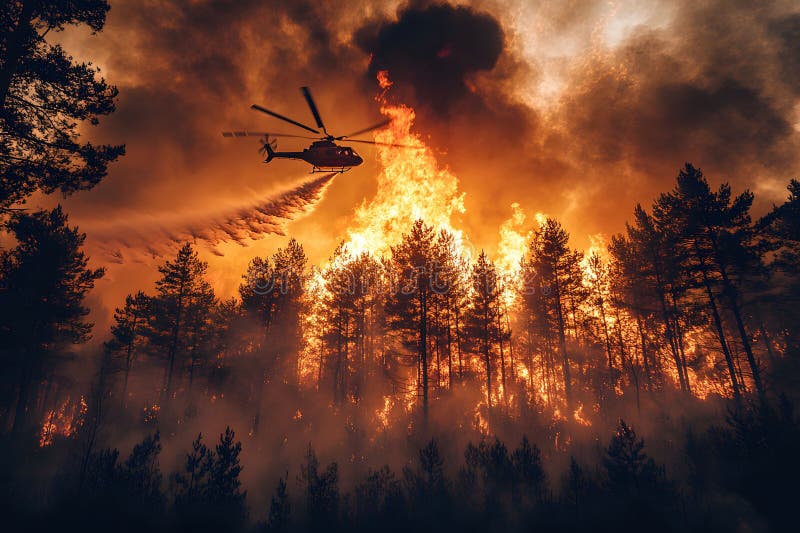 Aerial Firefighting Operations in Forest during Intense Wildfire Season ...