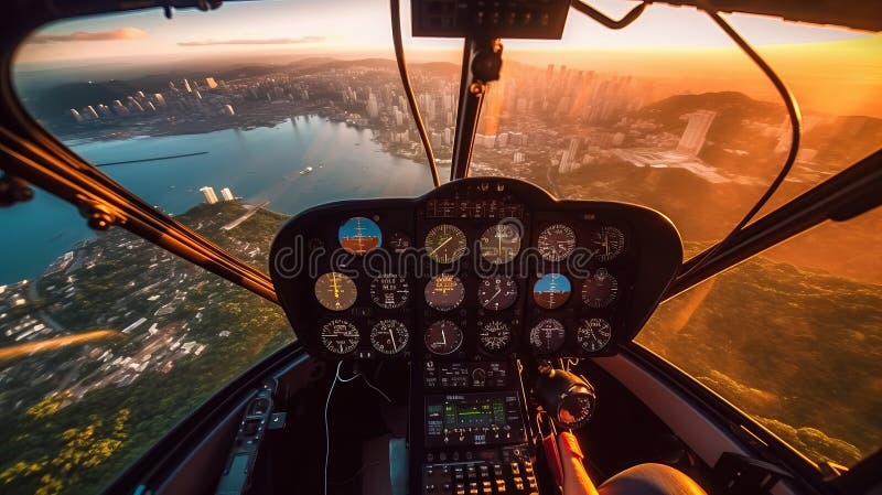 Helicopter Pilot First Person View. Generative AI. Stock Photo - Image ...