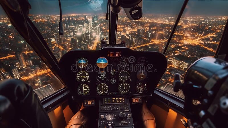 Helicopter Pilot First Person View. Generative AI. Stock Photo - Image ...