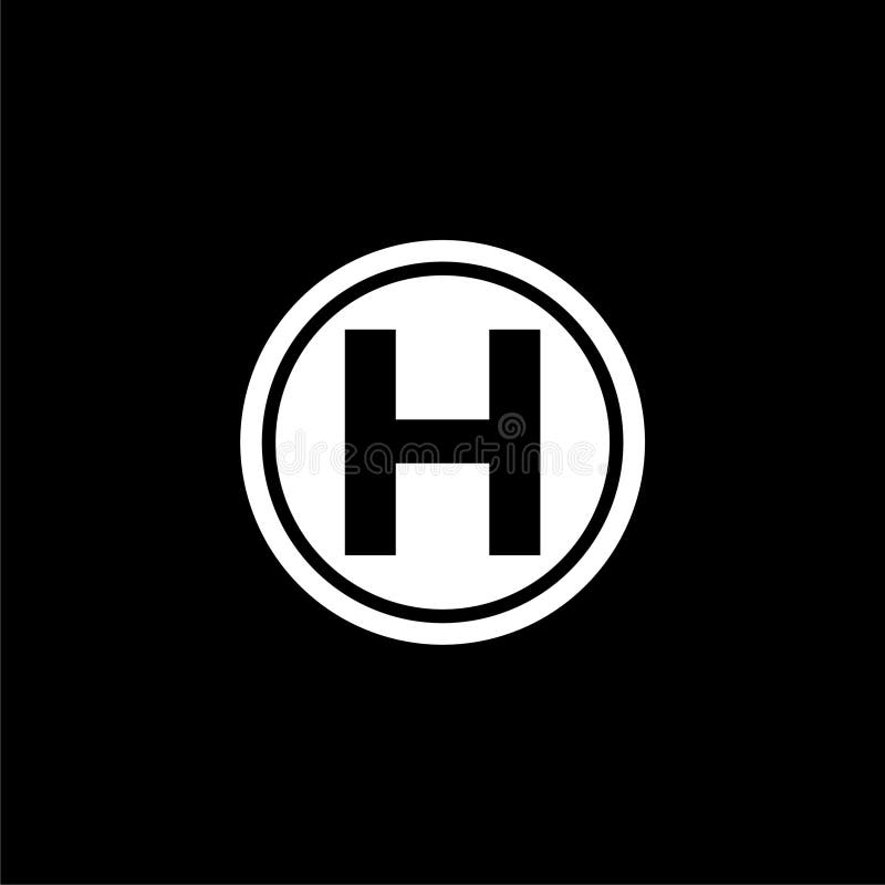 Helicopter Platform Icon Isolated on Black Background Stock ...