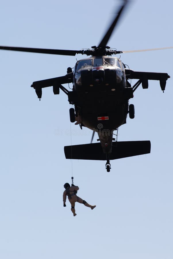 Helicopter Rescue Operation Stock Photo - Image of search, humanitarian ...