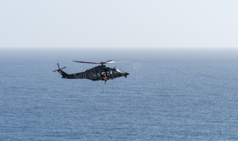 Helicopter rescue scenery stock image. Image of ocean - 263010211