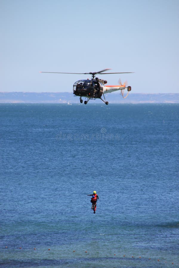 Helicopter rescue training editorial stock photo. Image of people ...
