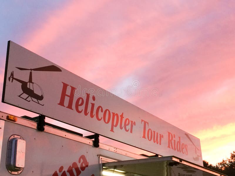 Helicopter Ride at Fairgrounds at Sunset Editorial Stock Photo - Image ...
