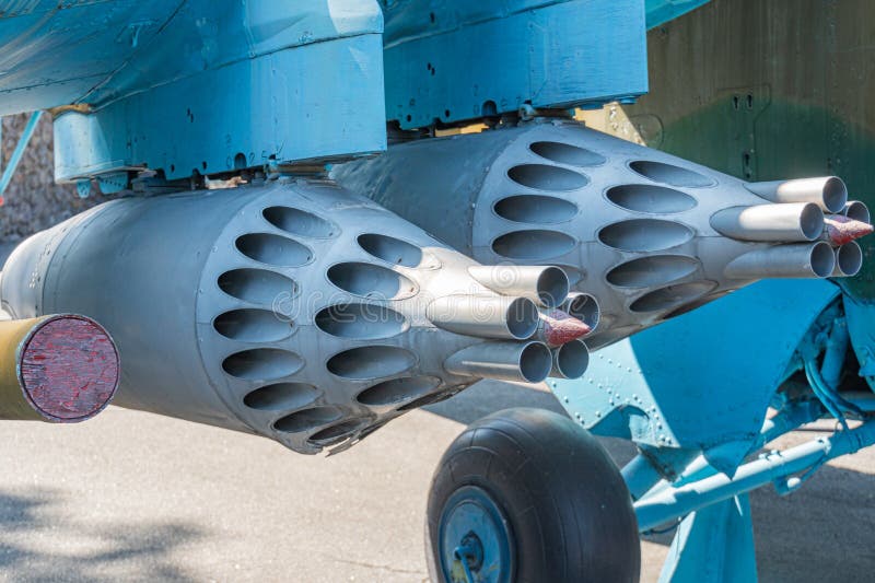 Helicopter Rocket Launchers Mounted on Attack Helicopter. Attack ...