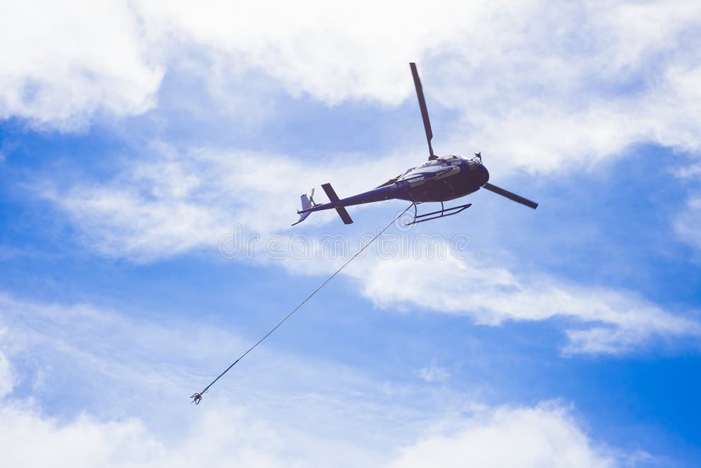 Helicopter and rope stock image. Image of business, propeller - 94504239
