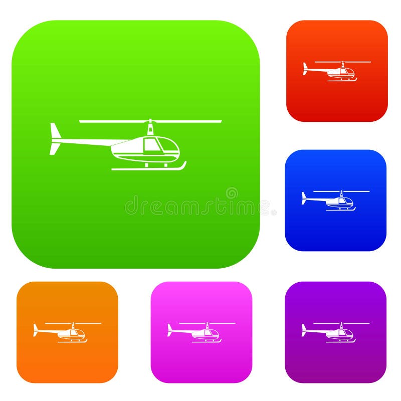 Helicopter set collection stock vector. Illustration of civil - 98589587