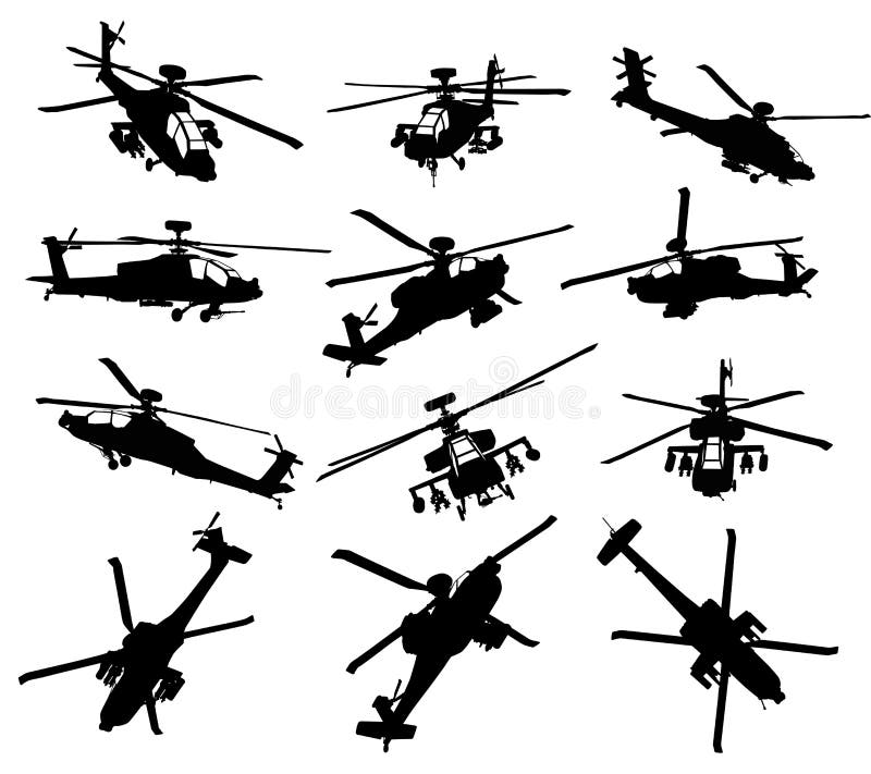 Apache helicopter stock vector. Illustration of military - 12578535