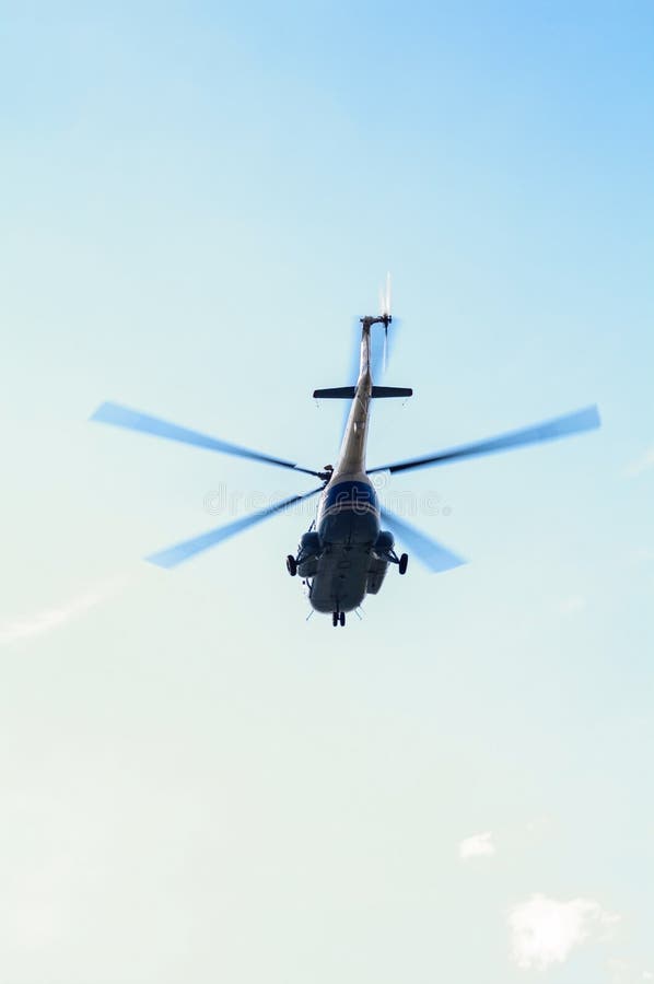 Helicopter in the Sky,close Up of a in Flight in Russia Stock Photo ...