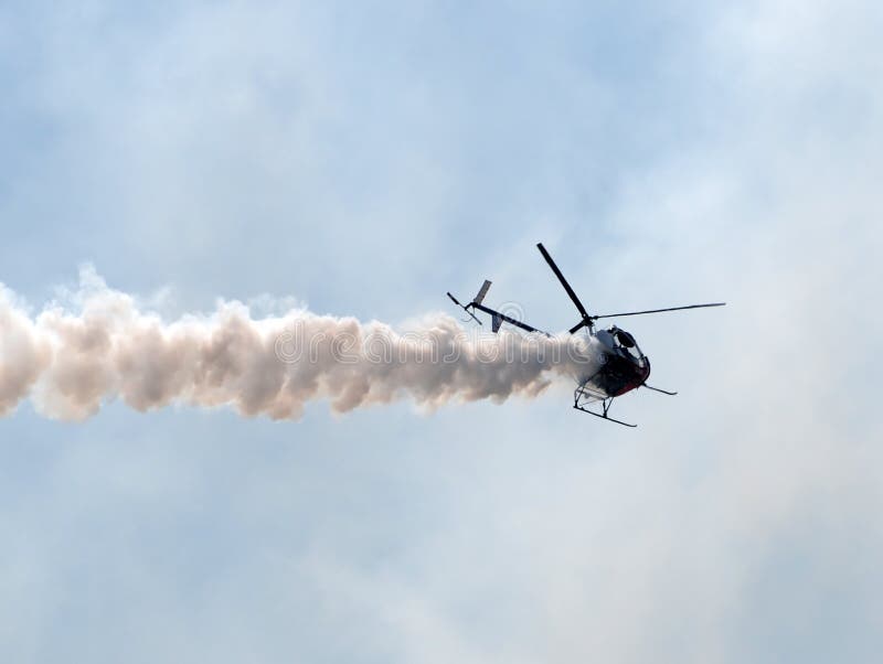 Helicopter with smoke stock image. Image of fire, smoke - 16596473