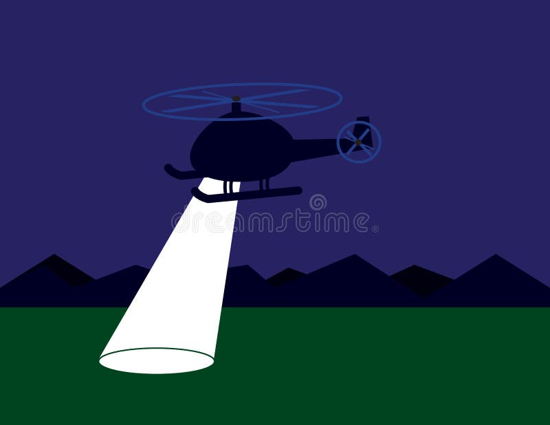 Helicopter Spotlight stock vector. Illustration of vector - 38490601