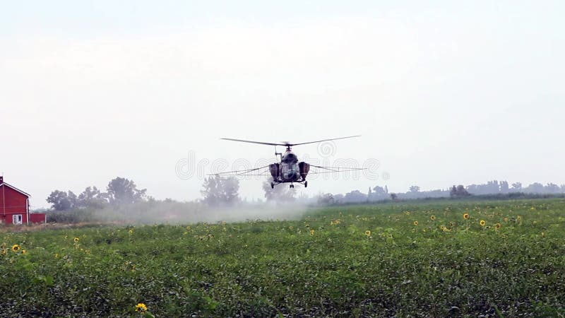 Helicopter Spraying Fertilizer Stock Footage - Video of farm, small ...