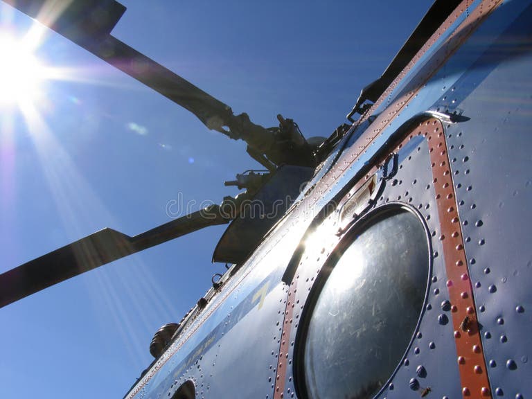 Helicopter and the Sun Rays Stock Image - Image of russian, airscrew ...
