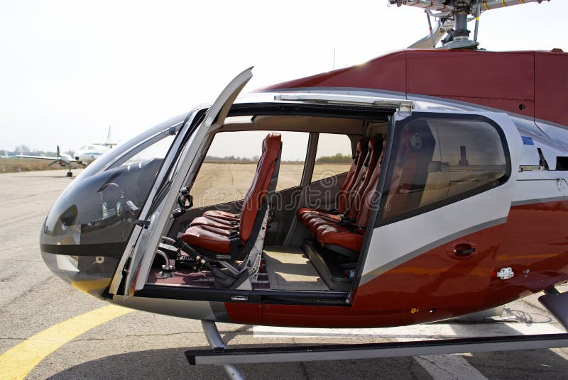 R44 Doors Off Helicopter Silhouette Fronting a Full Moon Stock Image ...