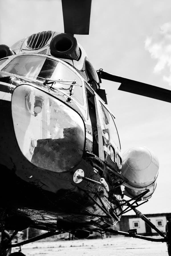 Helicopter at the Take-off Site Stock Photo - Image of transport ...