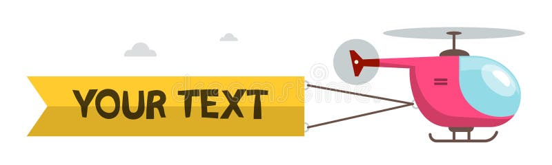Helicopter with Text Message Isolated Stock Vector - Illustration of ...