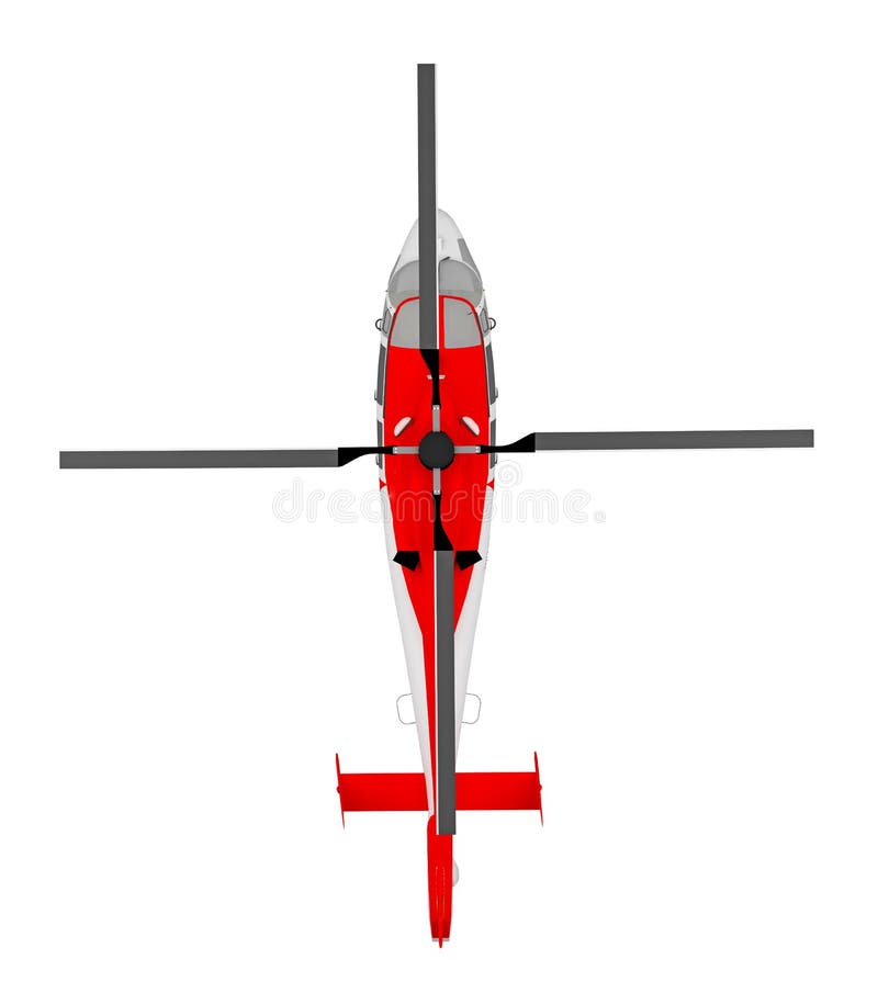 Helicopter Top View Isolated on White Stock Illustration - Illustration ...