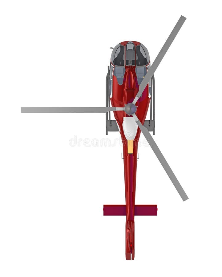 Military Helicopter Top View Isolated on White Stock Illustration ...
