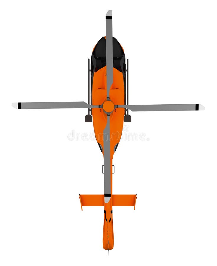Helicopter Top View Isolated on White Stock Illustration - Illustration ...