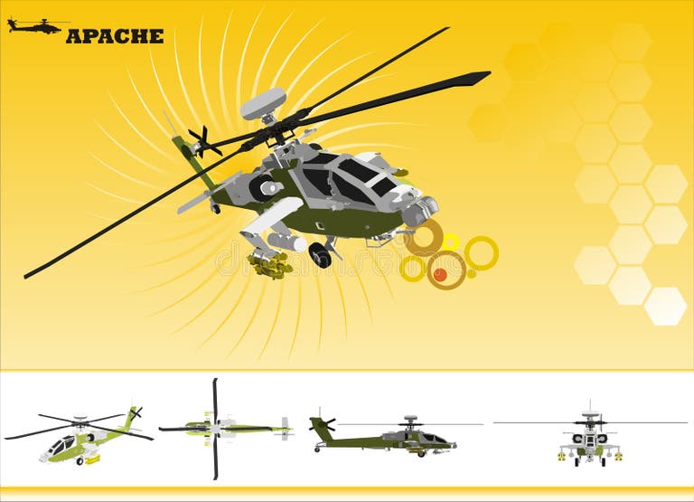 Apache Helicopter Vector Stock Illustrations – 526 Apache Helicopter ...
