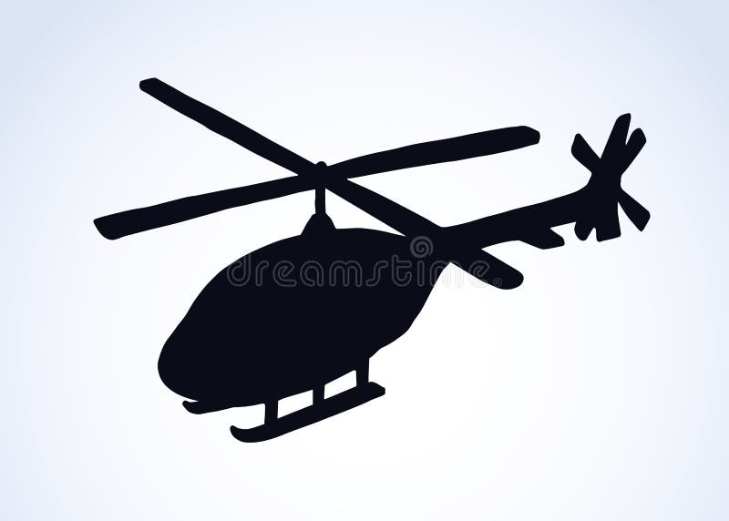 Helicopter. Vector drawing stock vector. Illustration of emergency ...