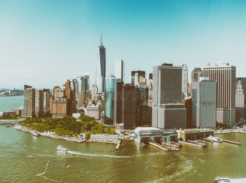 Helicopter View of Lower Manhattan, New York City Editorial Photo ...