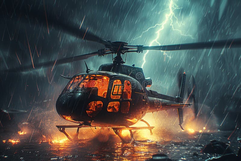 Helicopter Vital for Saving Lives in Severe Thunderstorm, Emphasizing ...