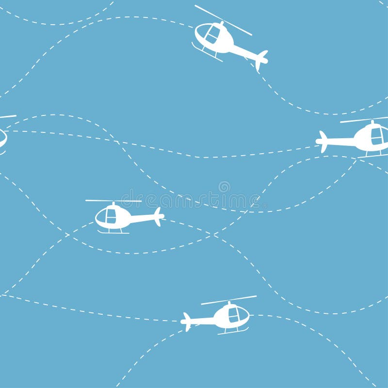 Helicopters Vector Seamless Pattern Stock Vector - Illustration of ...