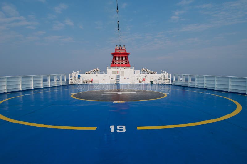 Helipad Area On Stern Of Ship Royalty Free Stock Photography - Image ...