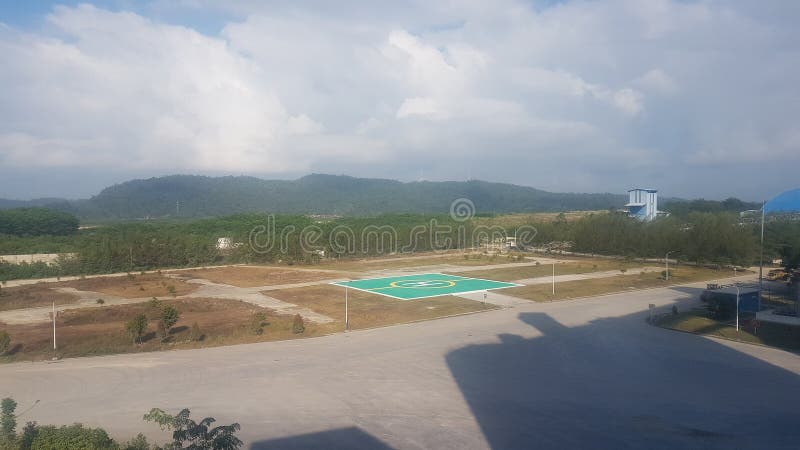 Helipad with a Beautiful View of the Hills Stock Image - Image of ...