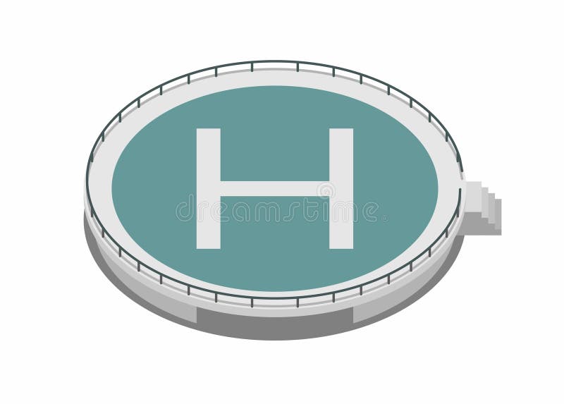 Helipad Building. Simple Flat Illustration. Stock Vector - Illustration ...
