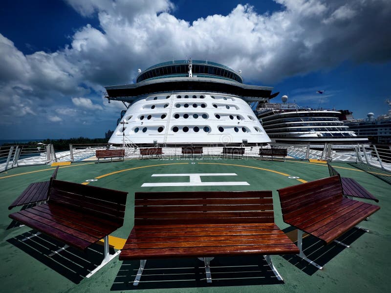 Helipad on Cruise Ship Deck Stock Photo - Image of clouds, ferry: 328377426