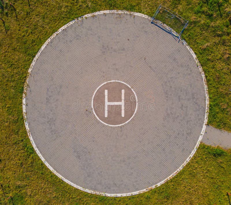 Helipad (Helicopter Landing Pad) on Roof Top Building. Stock Photo ...